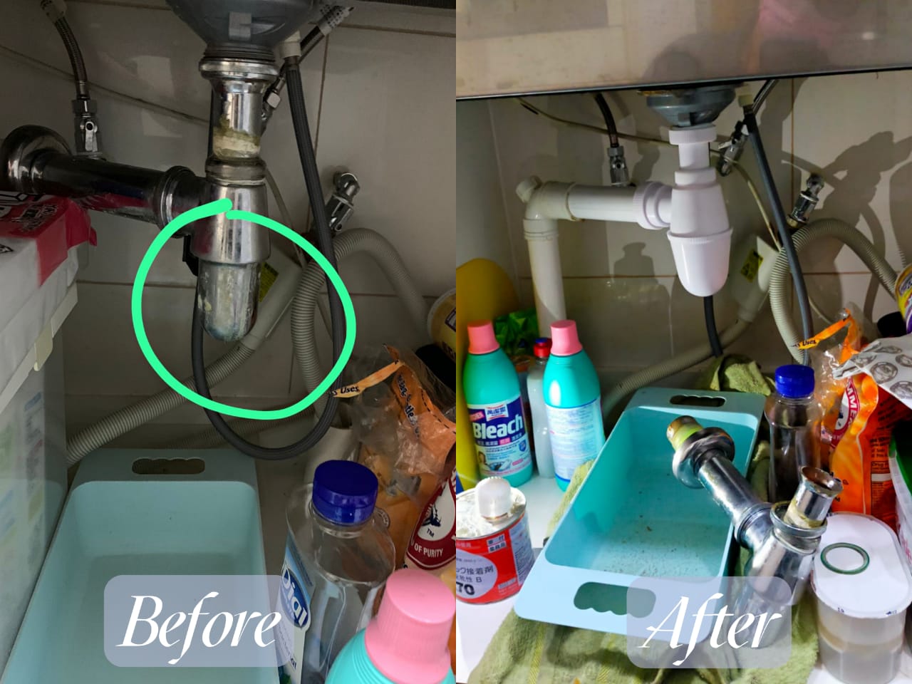 Install Kitchen Sink Bottom Trap In Central Boulevard - PS Home Maintenance