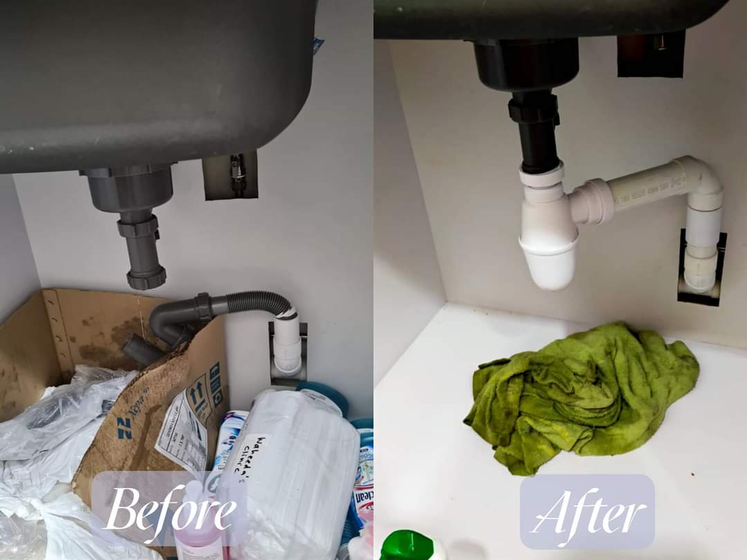 Install Kitchen Sink Bottom Trap In Kerbau Road - PS Home Maintenance