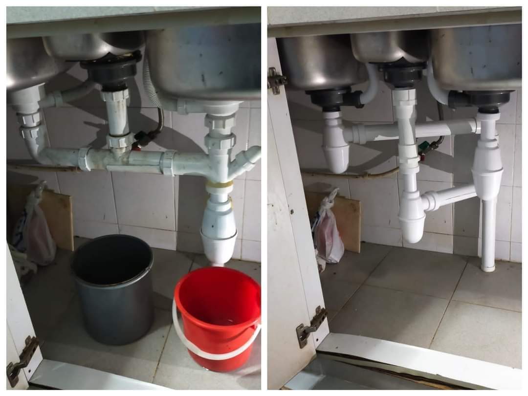 Install Kitchen Sink Waste & Bottom Trap & PVC Pipe In Bishan - PS Home ...